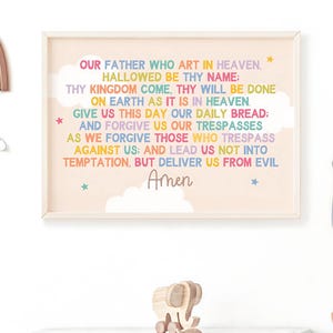 The Lords Prayer Kids Printable Poster Christian Classroom Decor ...