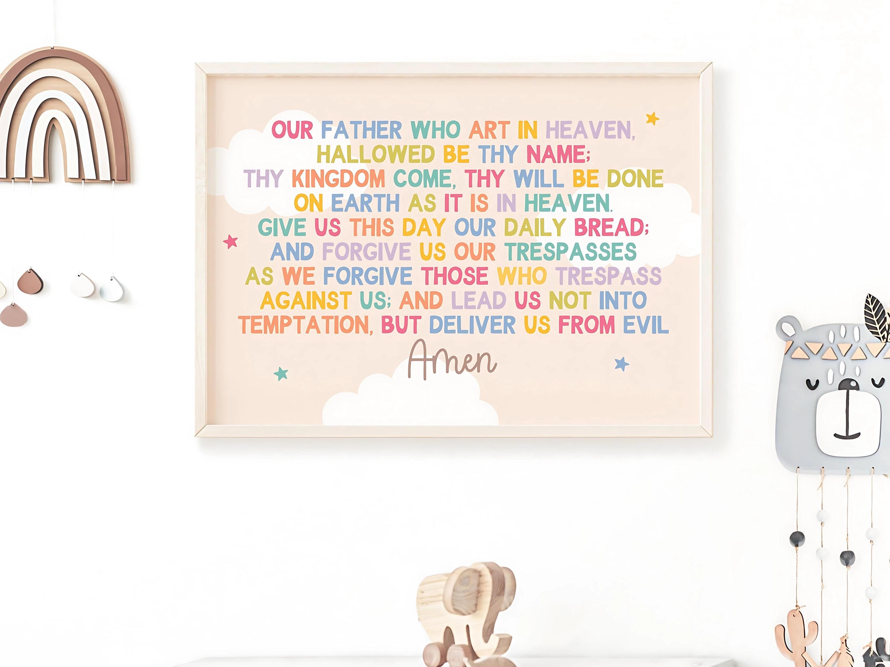 The Lords Prayer Kids Printable Poster Christian Classroom Decor ...