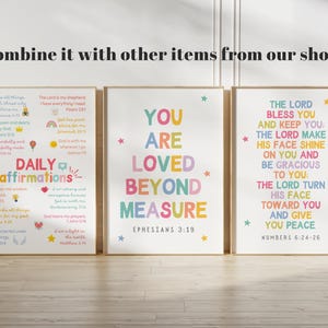You Are Loved Beyond Measure Nursery Poster Colorful Children Bible ...