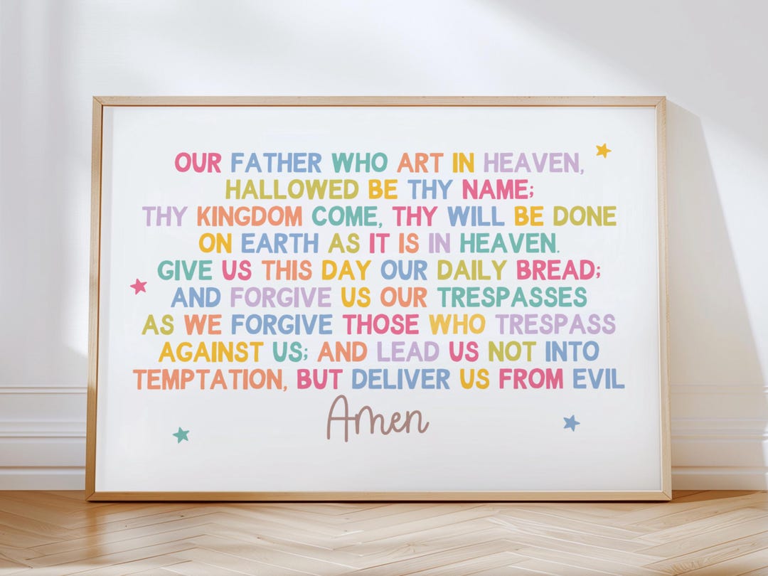 The Lords Prayer Kids Printable Poster Christian Classroom Decor ...