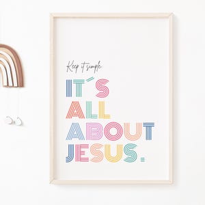It's All About Jesus Theme Wall Art Colorful Christian Wall Art ...