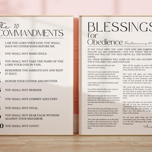 Ten Commandments Wall Art Deuteronomy 28 Print Church Classroom Decor ...