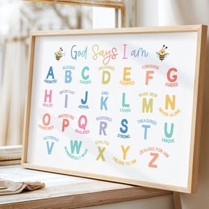 God Says I Am Affirmation for Kids Christian Alphabet Affirmation Bible ...