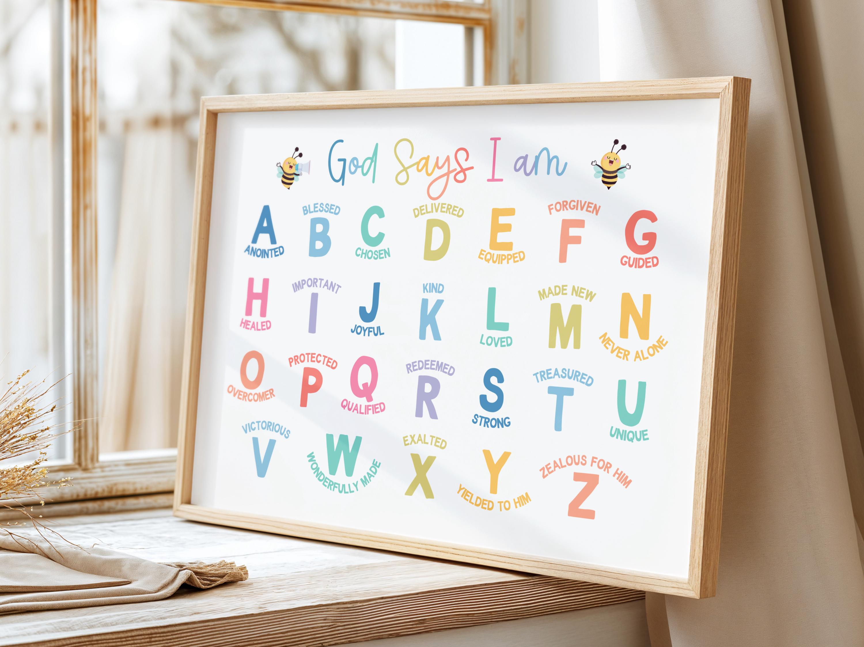 God Says I Am Affirmation for Kids Christian Alphabet Affirmation Bible ...