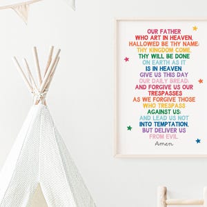 The Lords Prayer Kids Printable Poster Christian Classroom Decor ...