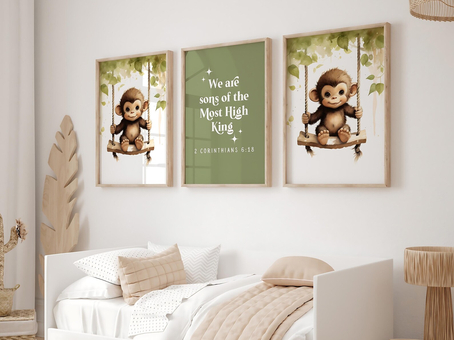 Monkey on a Swing Christian Twin Boy Nursery Decor Son of the Most High ...