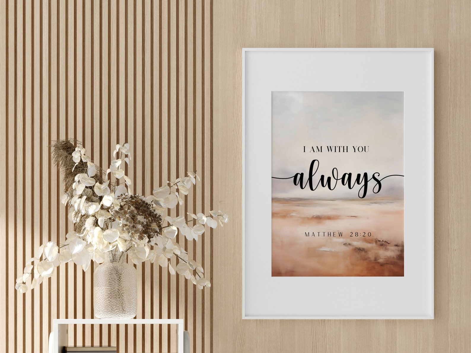 I Am With You Always Bible Verse Wall Art Christian Artwork Minimalist ...
