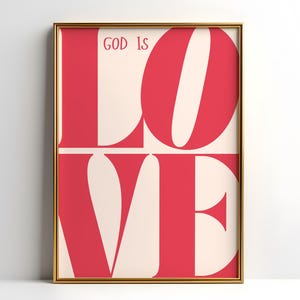 God is Love Poster God Quotes Poster 1 John 4 8 Wall Art Cool Christian ...