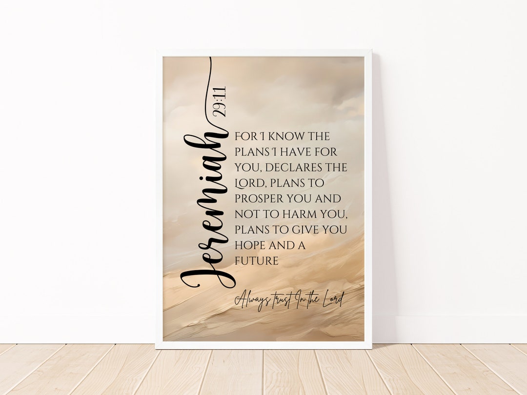 Jeremiah 29 11 Wall Art Printable Modern Christian Art Large Scripture ...
