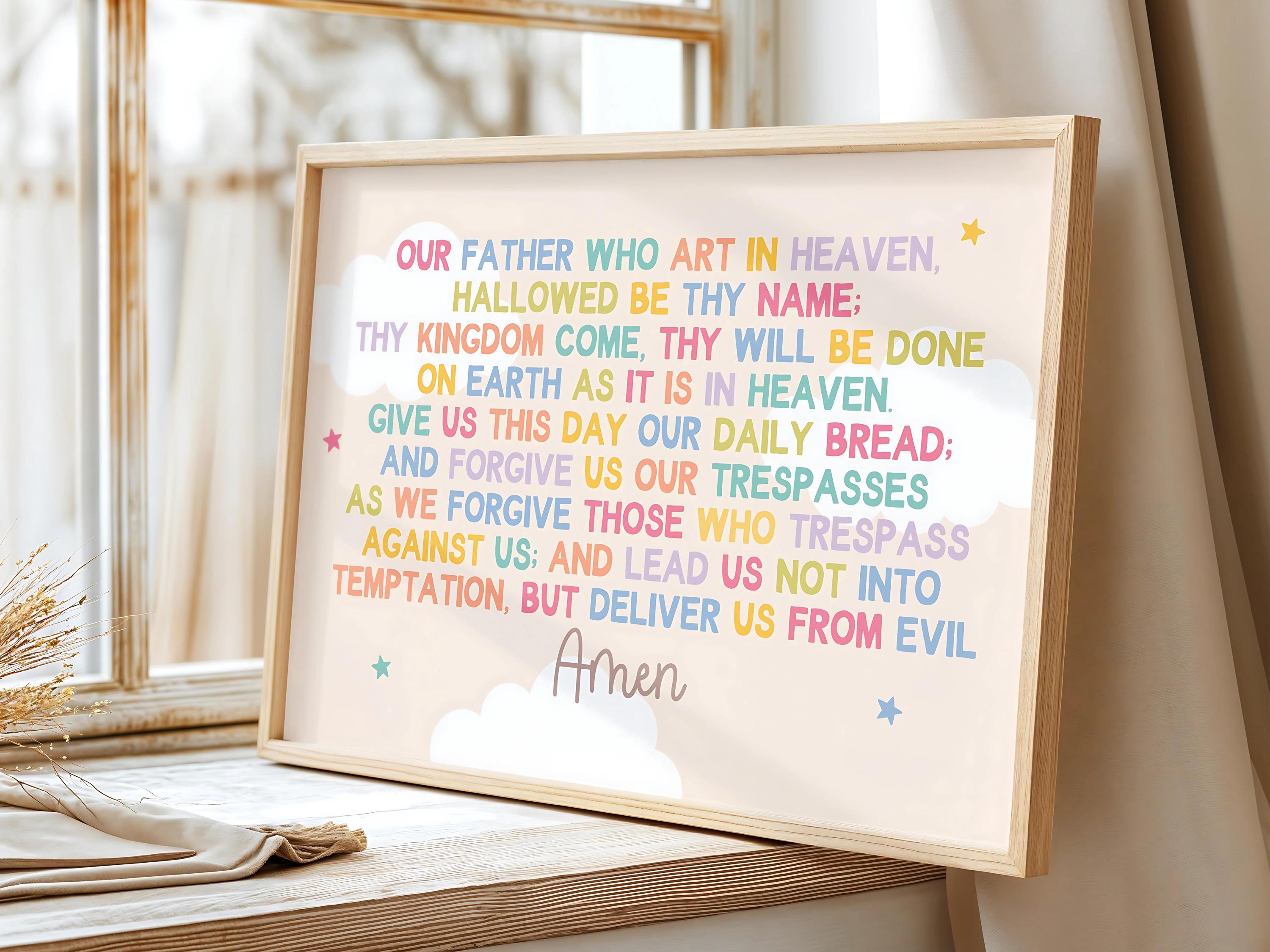 The Lords Prayer Kids Printable Poster Christian Classroom Decor ...
