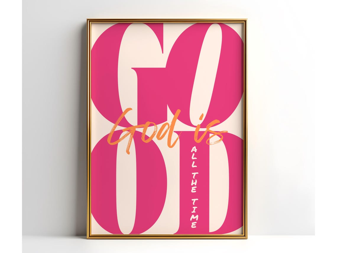 God is Good All the Time Print Aesthetic Bible Verse Poster Cool ...