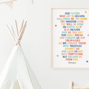 The Lords Prayer Kids Printable Poster Christian Classroom Decor ...