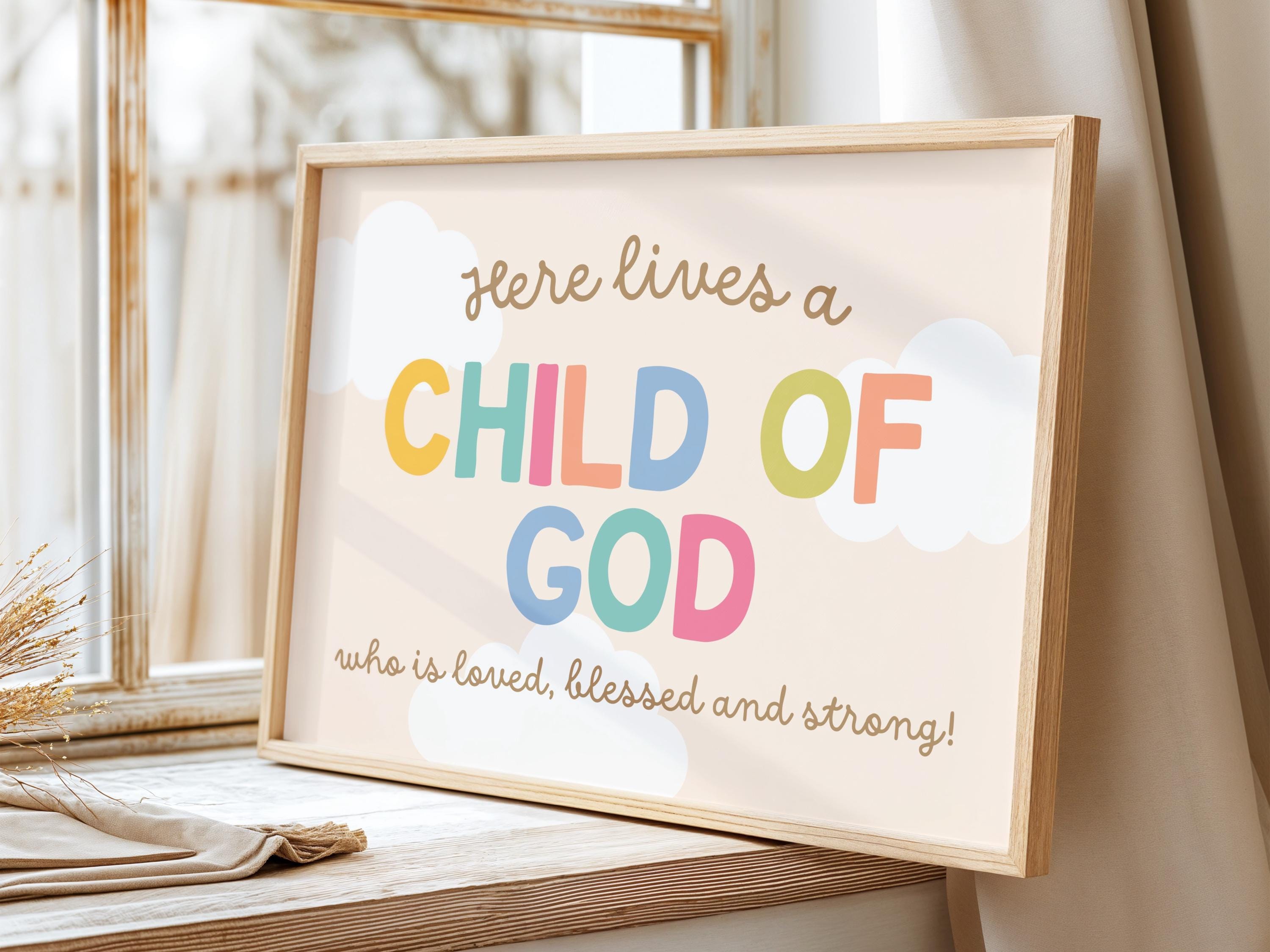 I Am a Child of God Print Bible Affirmations for Kids Poster Children ...