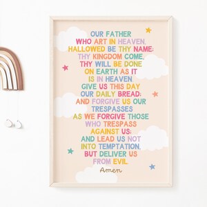 The Lords Prayer Kids Printable Poster Christian Classroom Decor ...