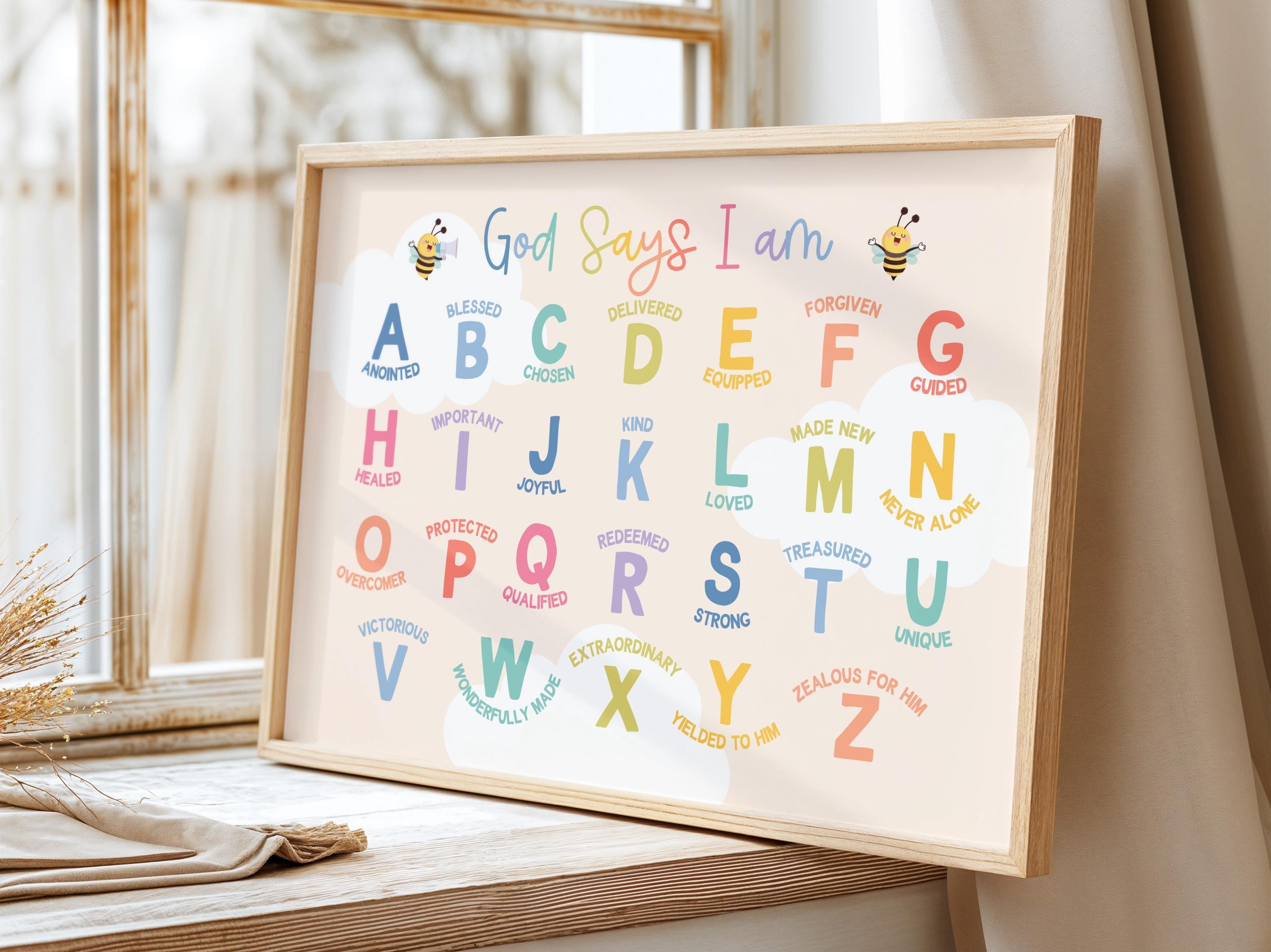 God Says I Am Affirmation for Kids Christian Alphabet Affirmation Bible ...