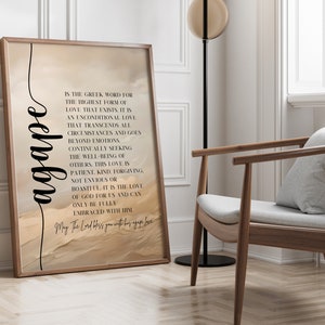 Agape Printable Bible Word Definition Art Christian Artwork Minimalist ...