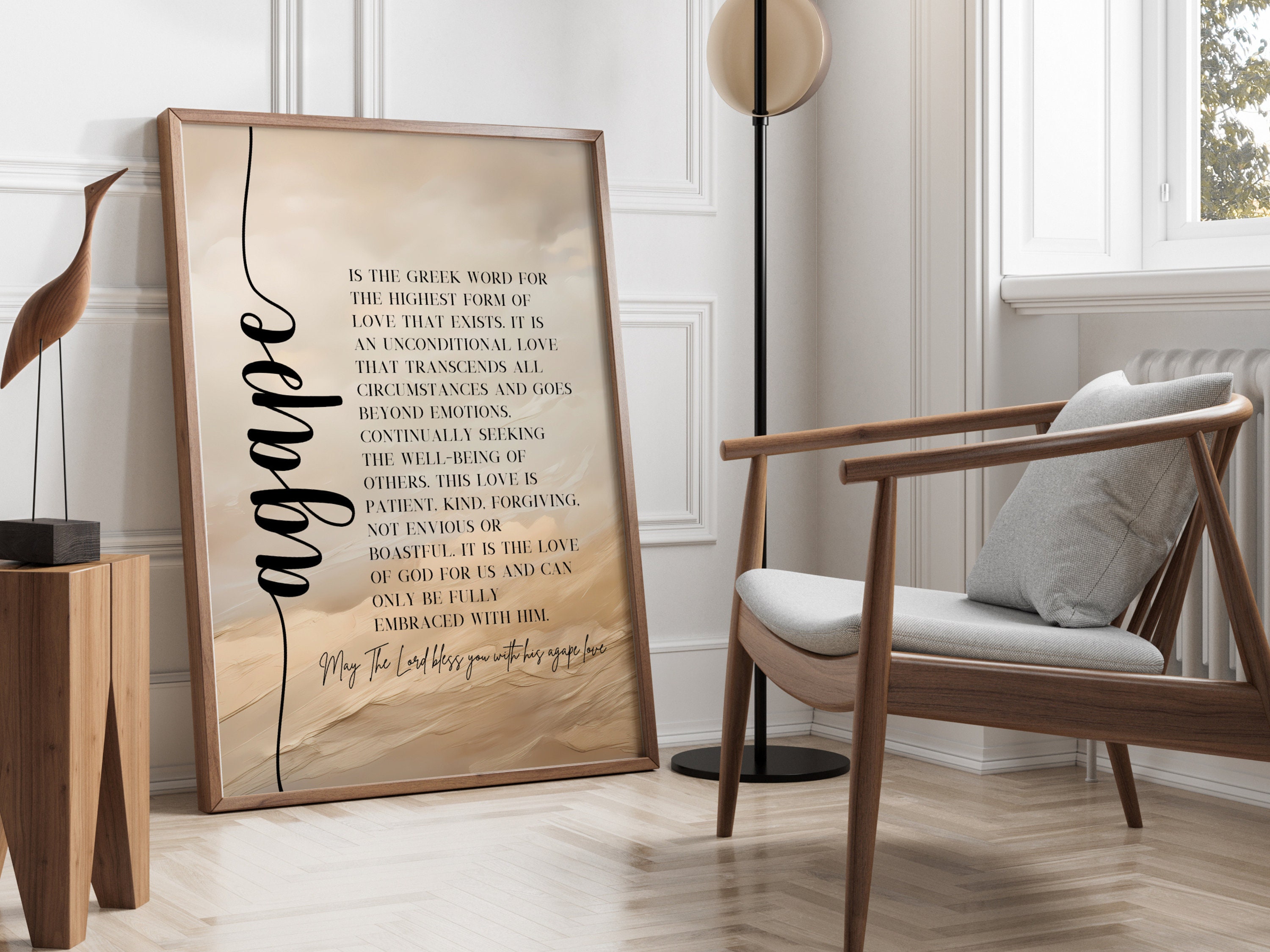 Agape Printable Bible Word Definition Art Christian Artwork Minimalist ...