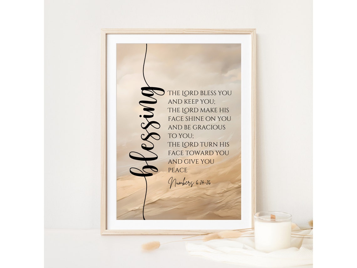 The Lord Bless You and Keep You Numbers 6 24 26 Wall Art Printable ...