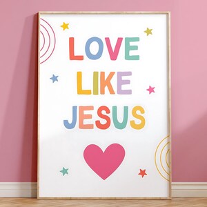 Set of 3 Colorful Christian Wall Art for Kids Ministry Decor Christian ...