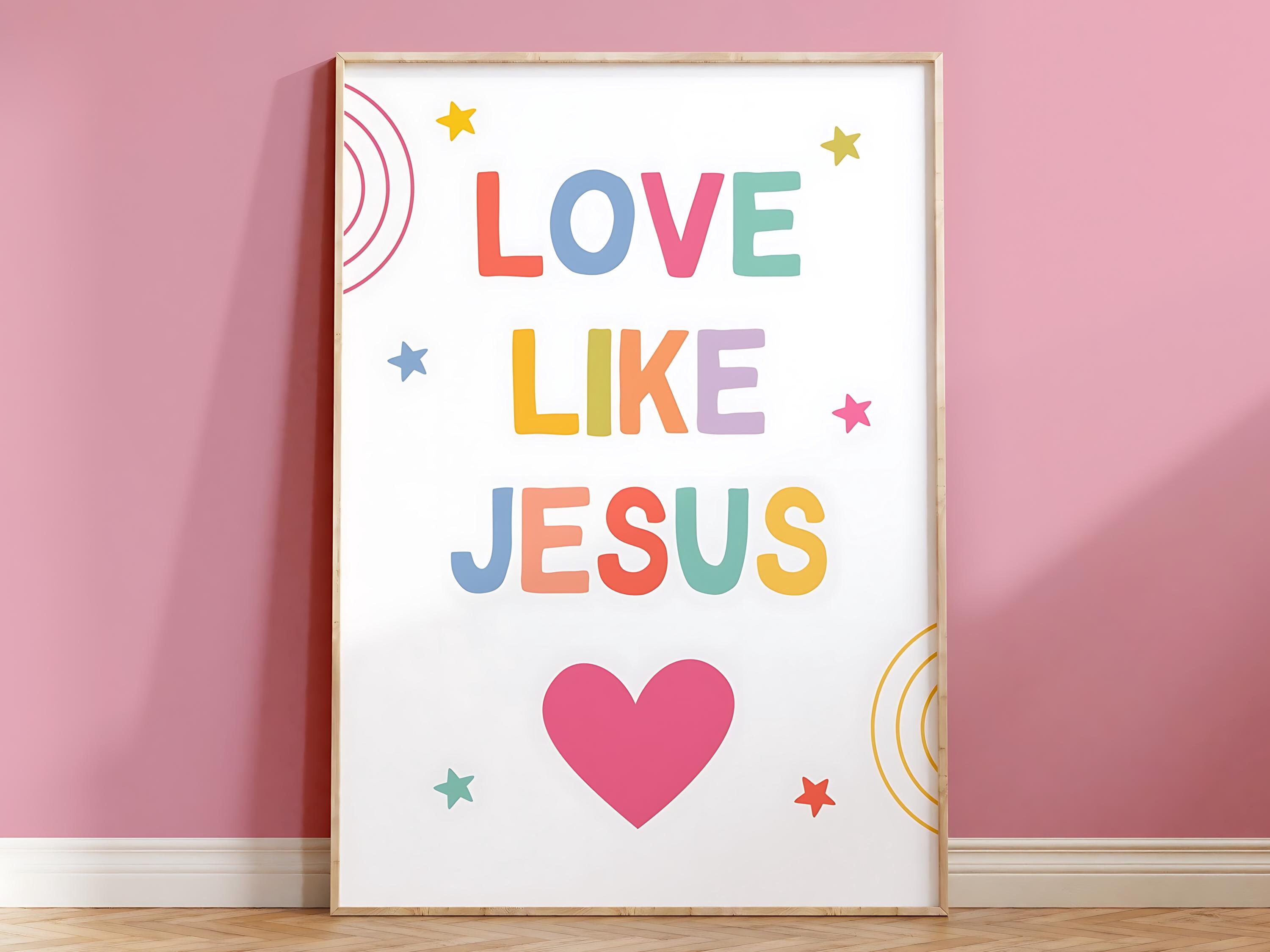 Set of 3 Colorful Christian Wall Art for Kids Ministry Decor Christian ...