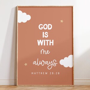 Set of 6 Colorful Children Bible Verse Wall Art Christian Playroom ...