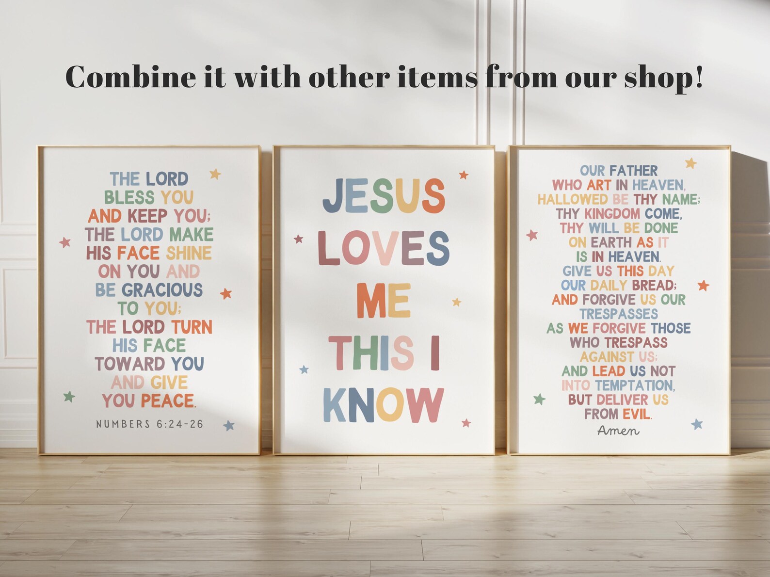 Jesus Loves Me This I Know Print Colorful Children Bible Verse Wall Art ...