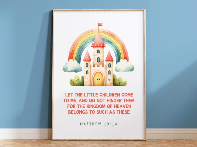 Let the Children Come to Me Wall Art for Kids Ministry Decor Colorful ...