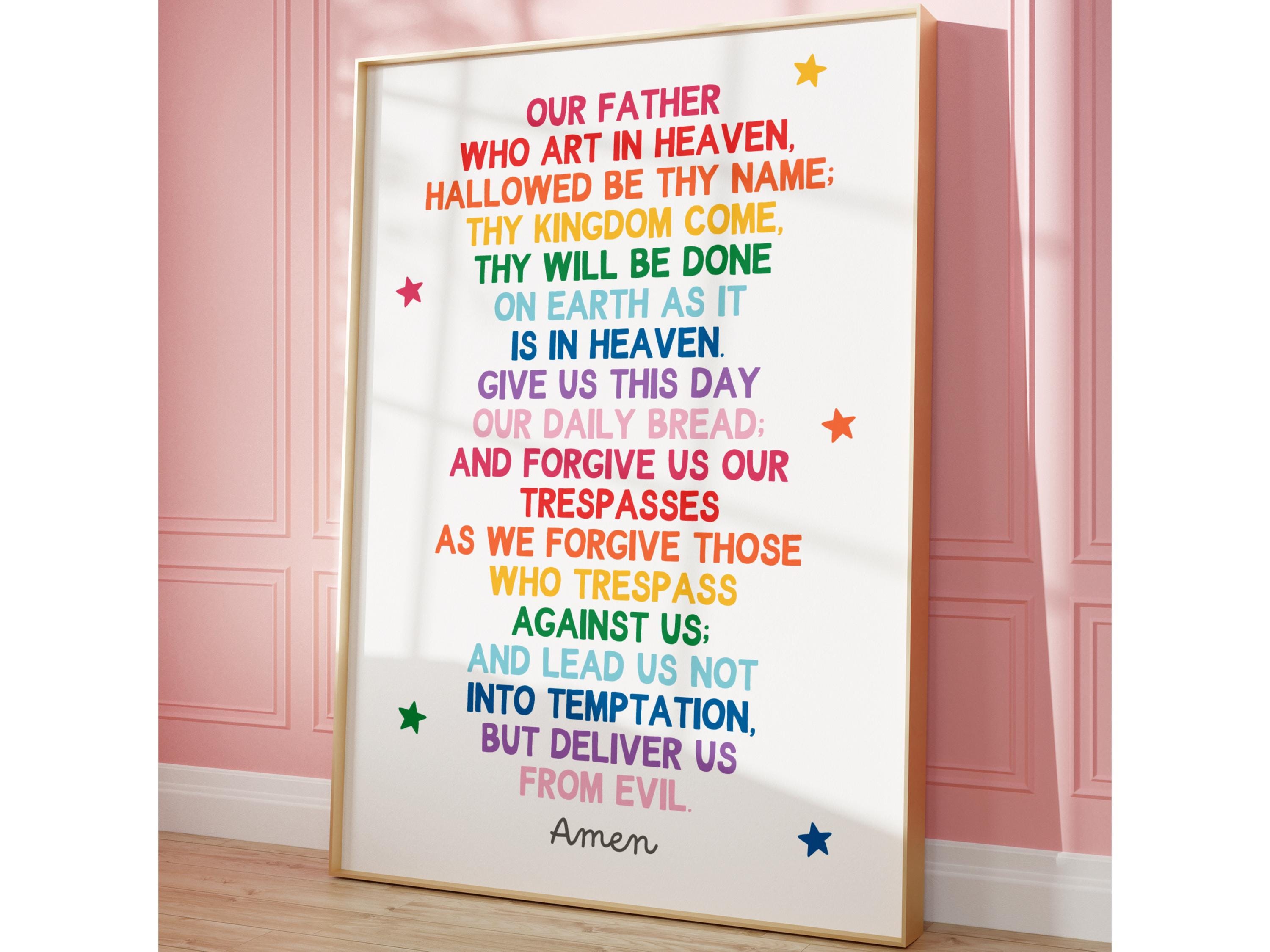 The Lords Prayer Kids Printable Poster Christian Classroom Decor ...