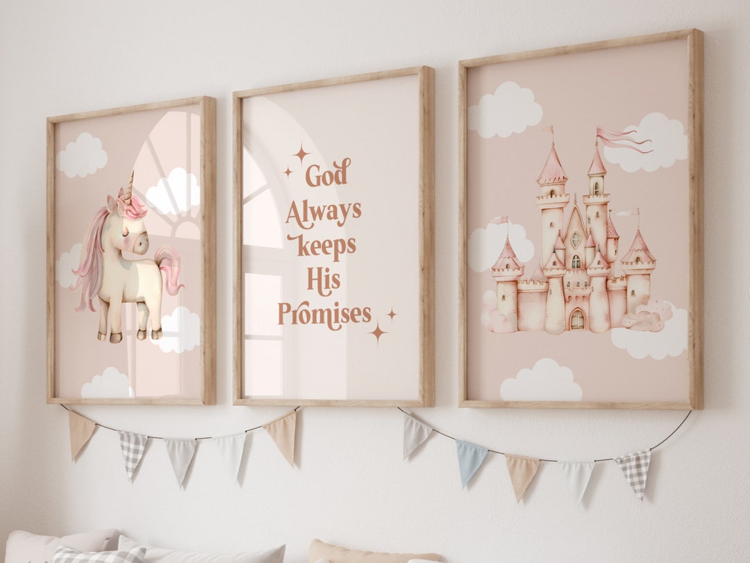 God Keeps His Promises Boho Christian Nursery Wall Art Christian Room ...