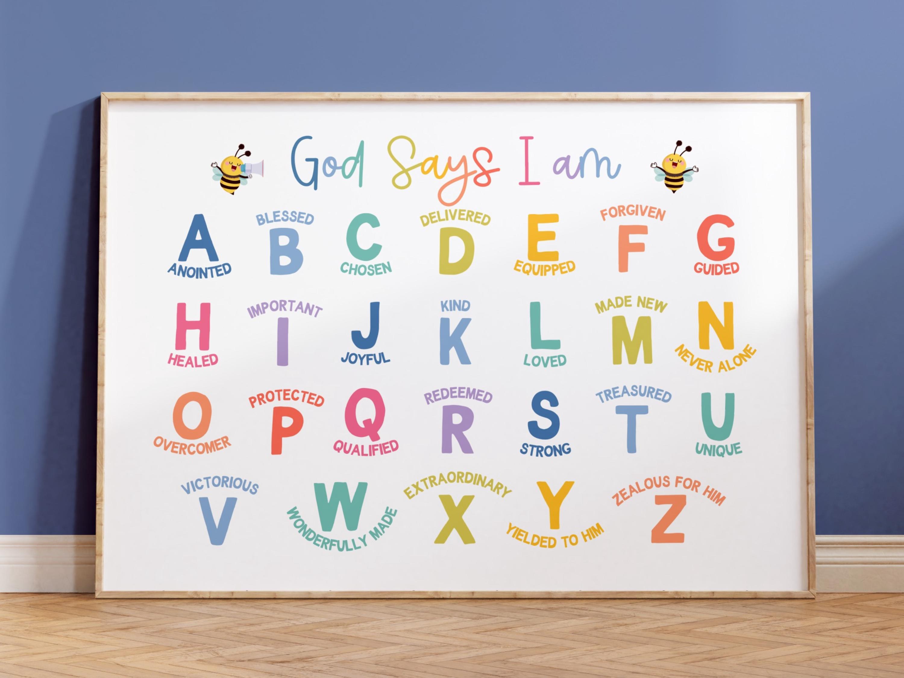 God Says I Am Affirmation for Kids Christian Alphabet Affirmation Bible ...