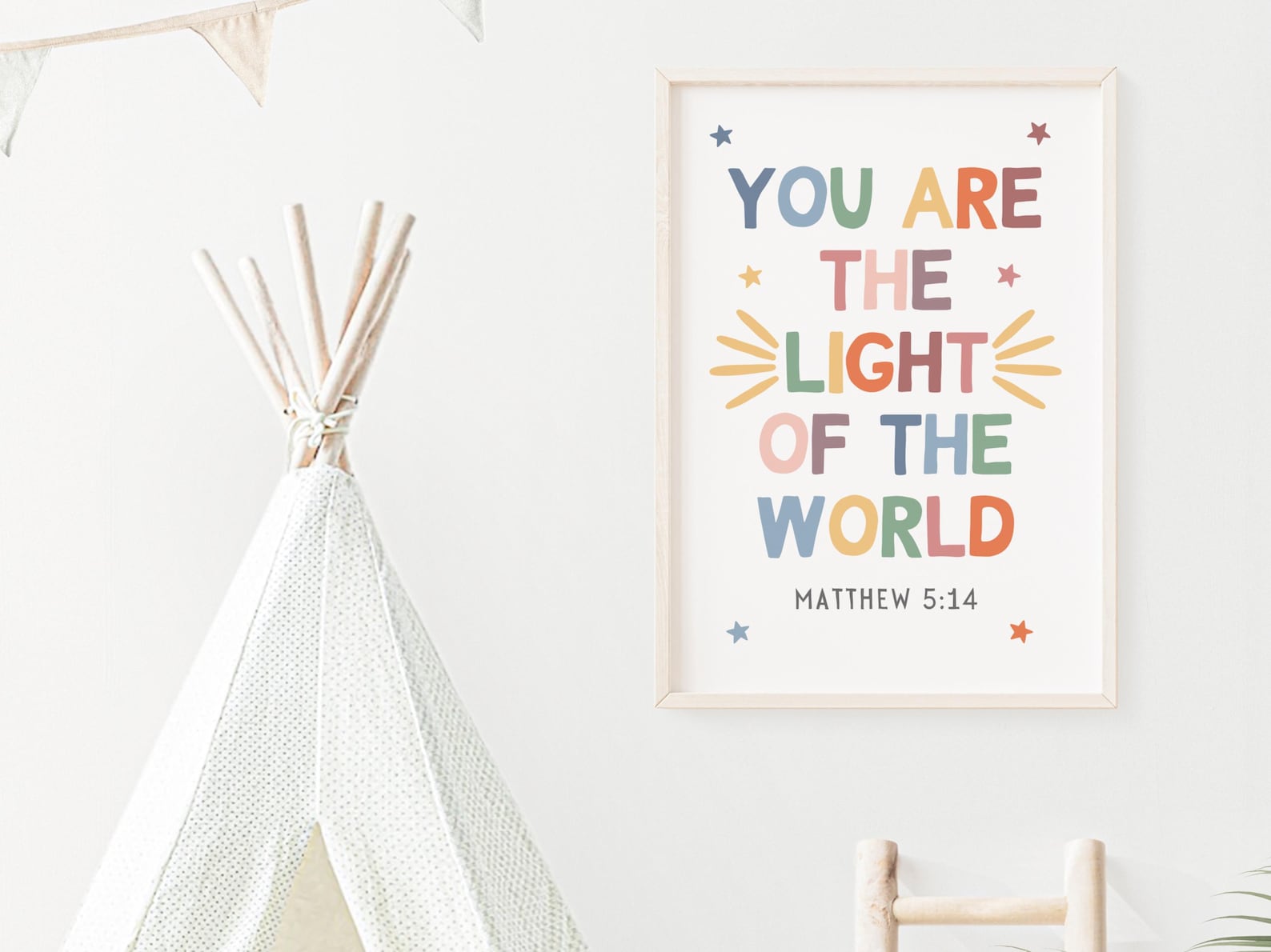 You Are the Light of the World Printable Colorful Children Bible Verse ...