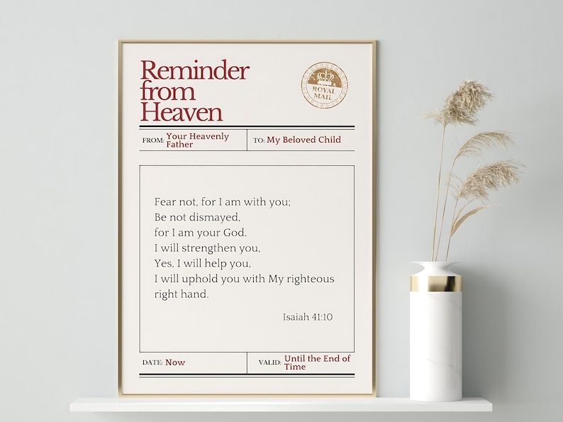 Isaiah 41 10 Poster Trendy Christian Wall Art Cool Christian Print ...