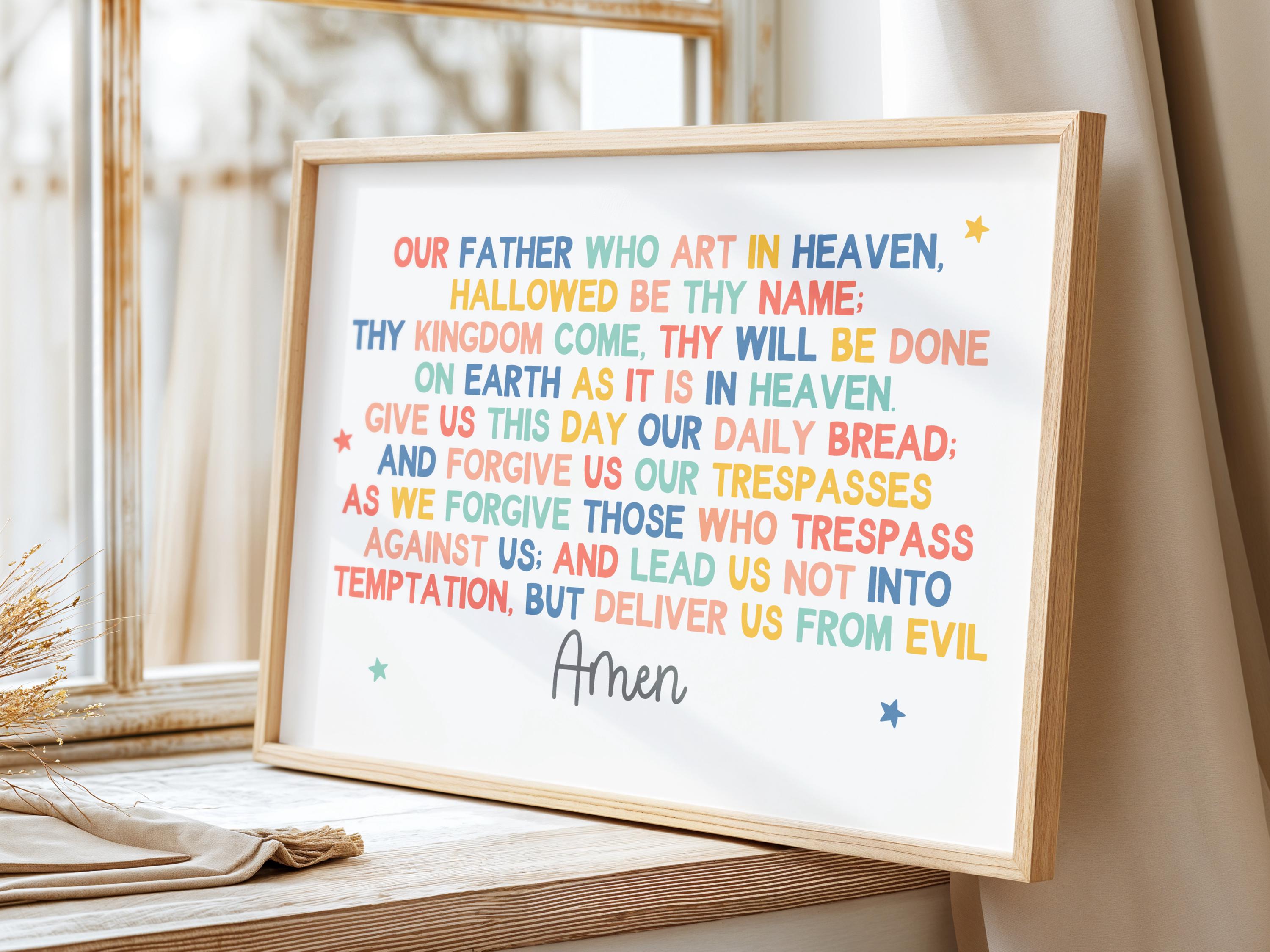 The Lords Prayer Kids Printable Poster Christian Classroom Decor ...