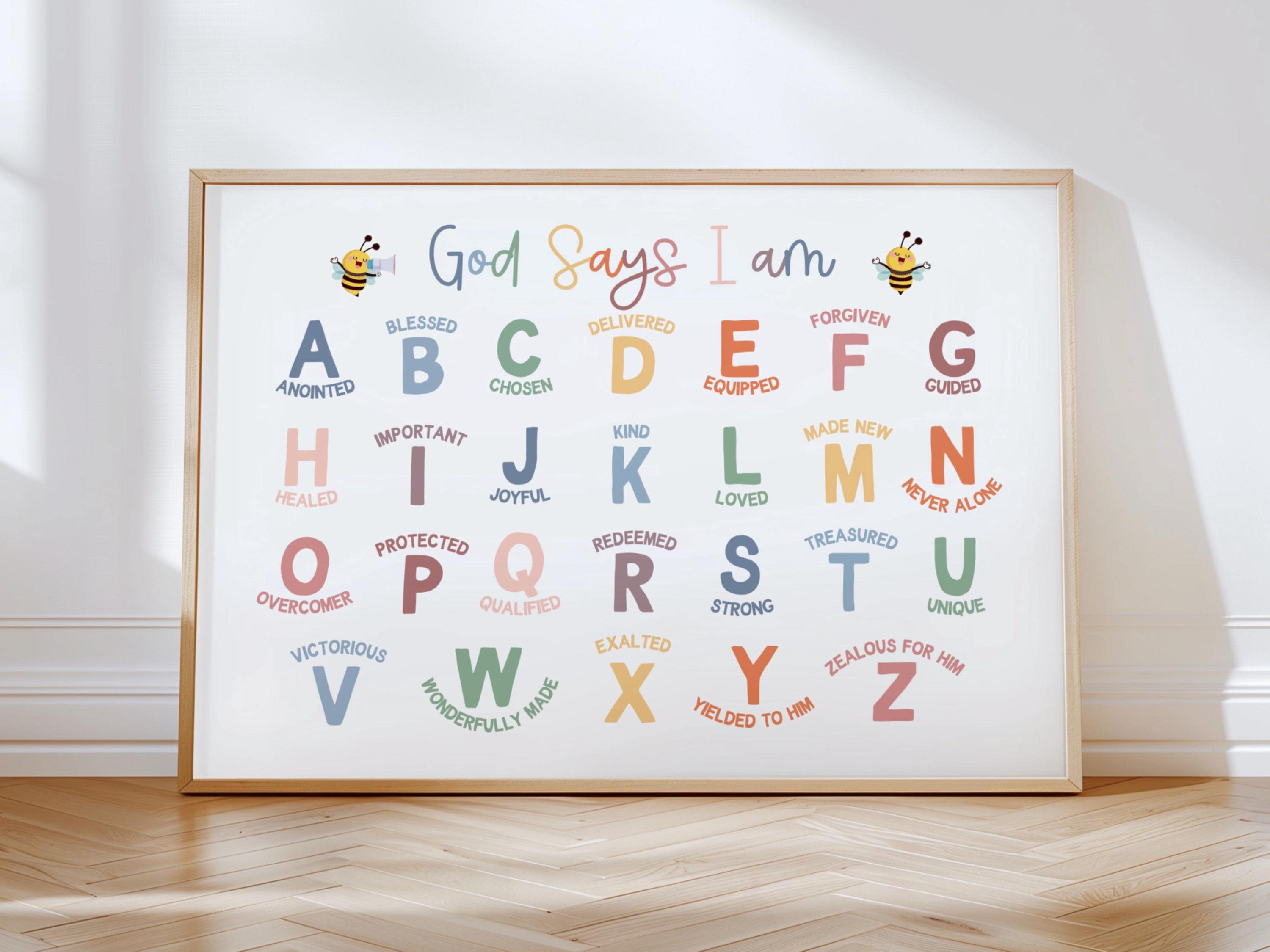 God Says I Am Affirmation for Kids Christian Alphabet Affirmation Bible ...