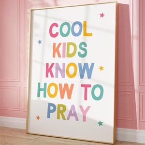 Daily Prayers for Kids Colorful Children Bible Verse Wall Art for Kids ...