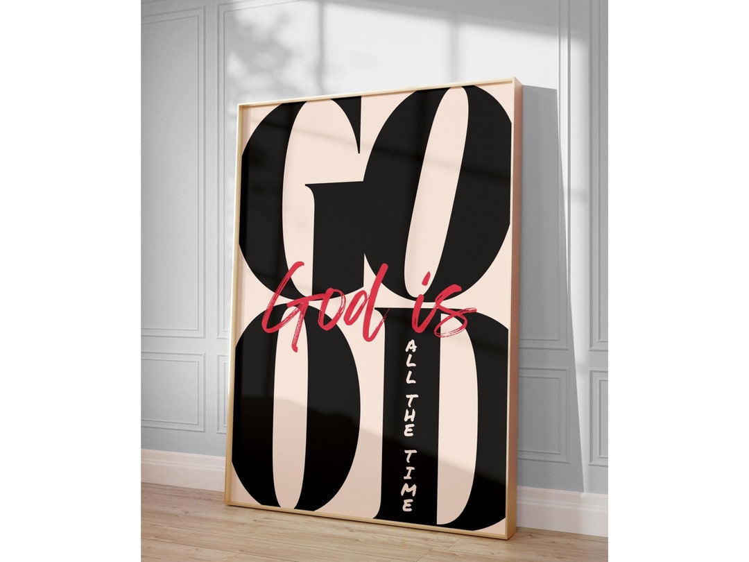 God is Good All the Time Print Aesthetic Bible Verse Poster Cool ...