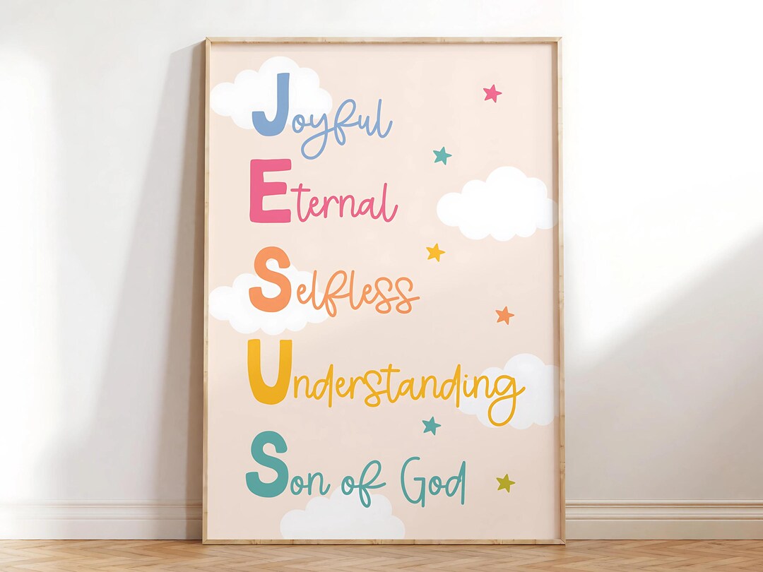 Colorful Jesus Wall Art for Kids Ministry Decor Christian Playroom ...