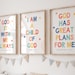 Set of 3 Colorful Children Bible Verse Wall Art Prints Christian ...