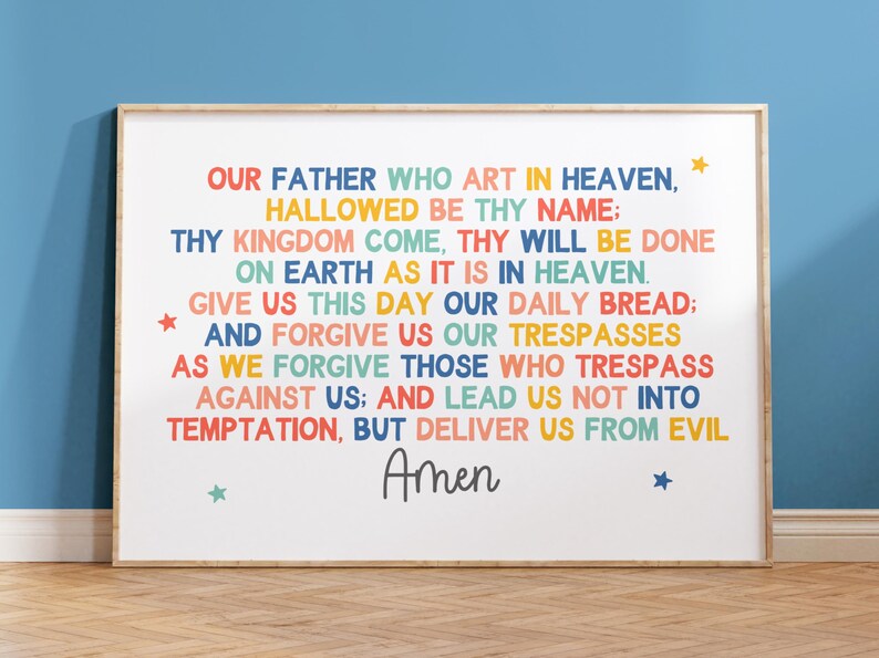 The Lords Prayer Kids Printable Poster Christian Classroom Decor ...