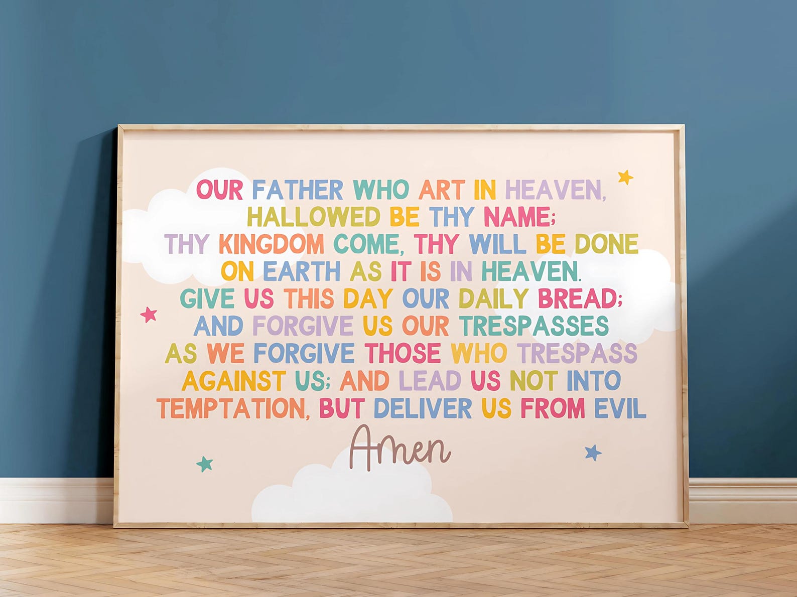 The Lords Prayer Kids Printable Poster Christian Classroom Decor ...