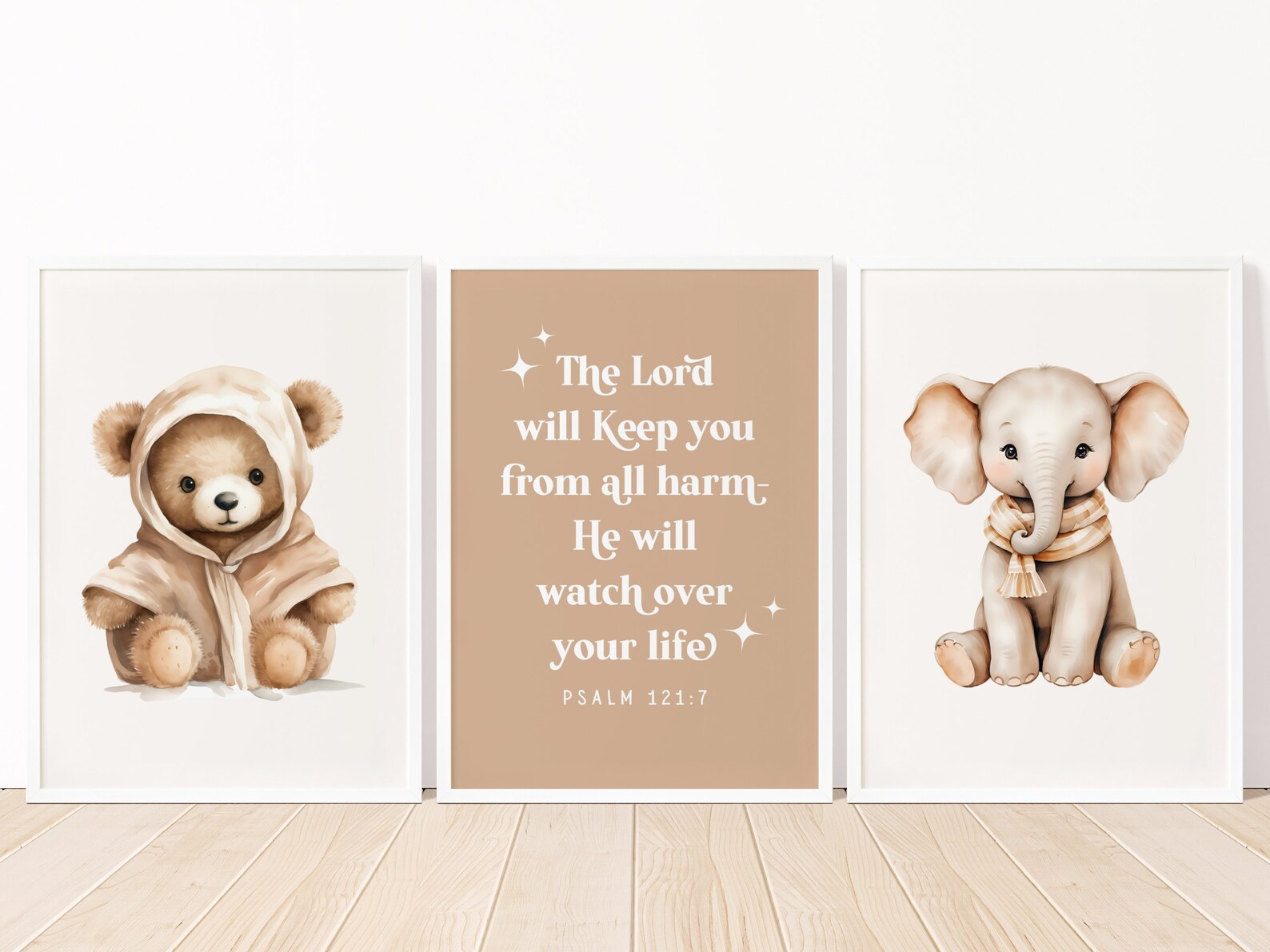 Psalm 121 Wall Art Printable Boho Christian Nursery Wall Art Children ...
