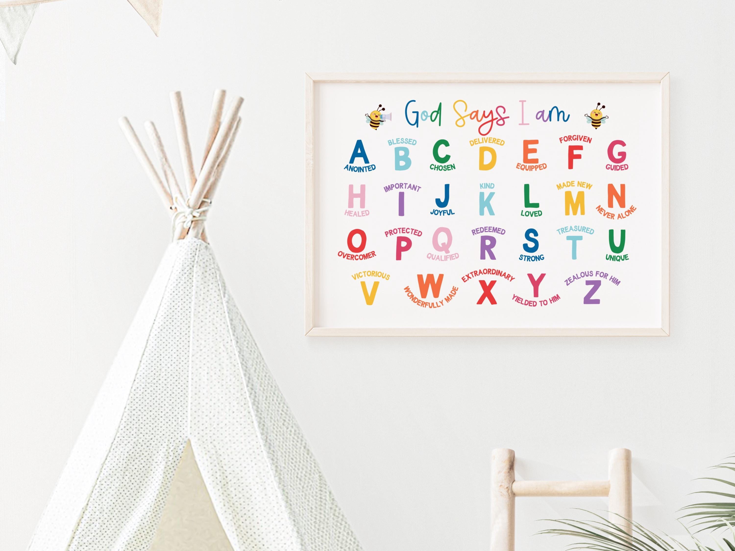 God Says I Am Affirmation for Kids Christian Alphabet Affirmation Bible ...