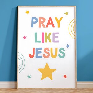 Set of 3 Colorful Christian Wall Art for Kids Ministry Decor Christian ...
