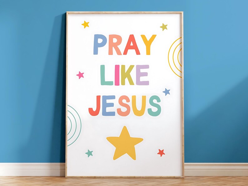 Set of 3 Colorful Christian Wall Art for Kids Ministry Decor Christian ...