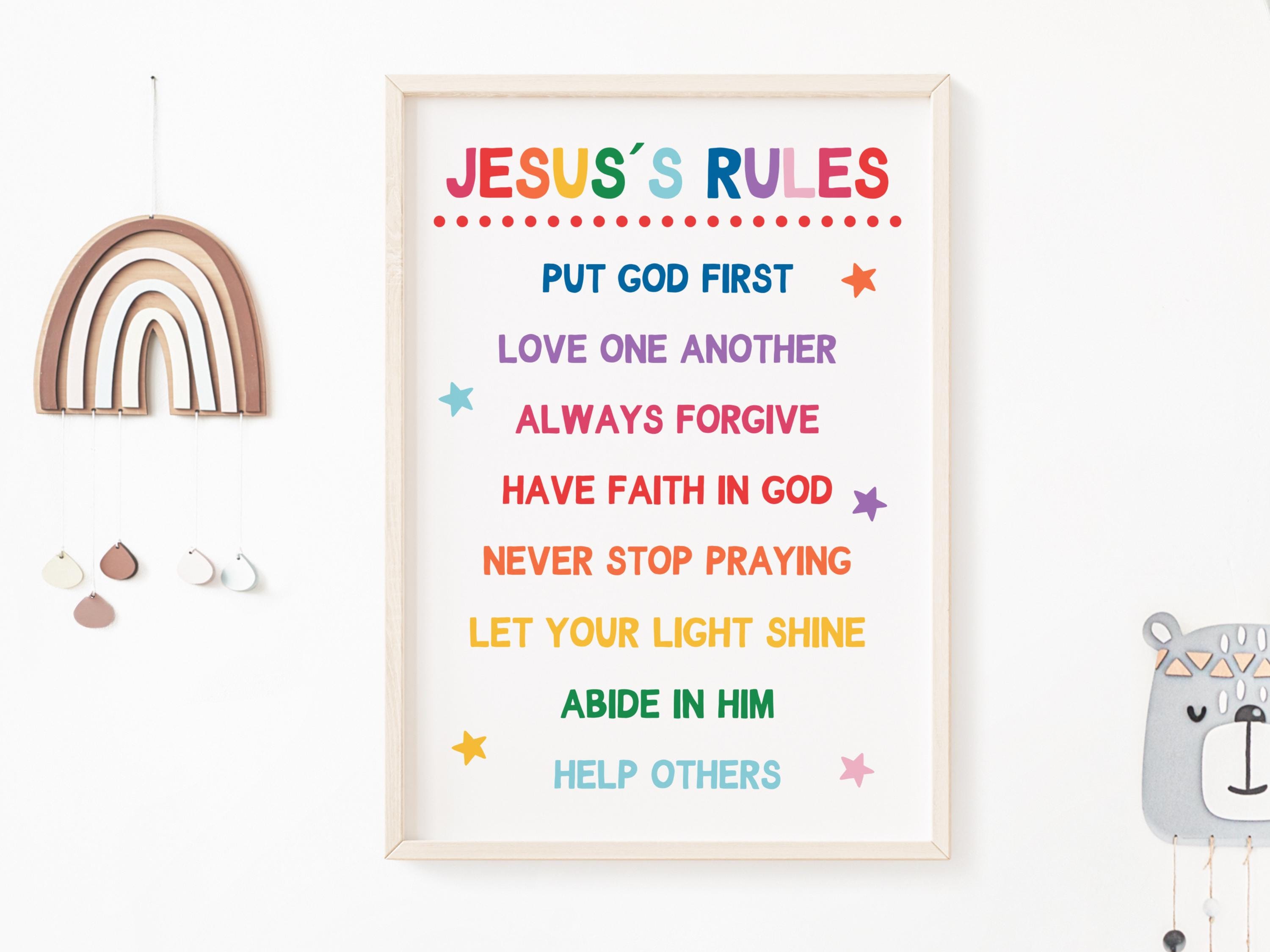 Colorful Children Bible Verse Wall Art for Kids Ministry Decor Sunday ...