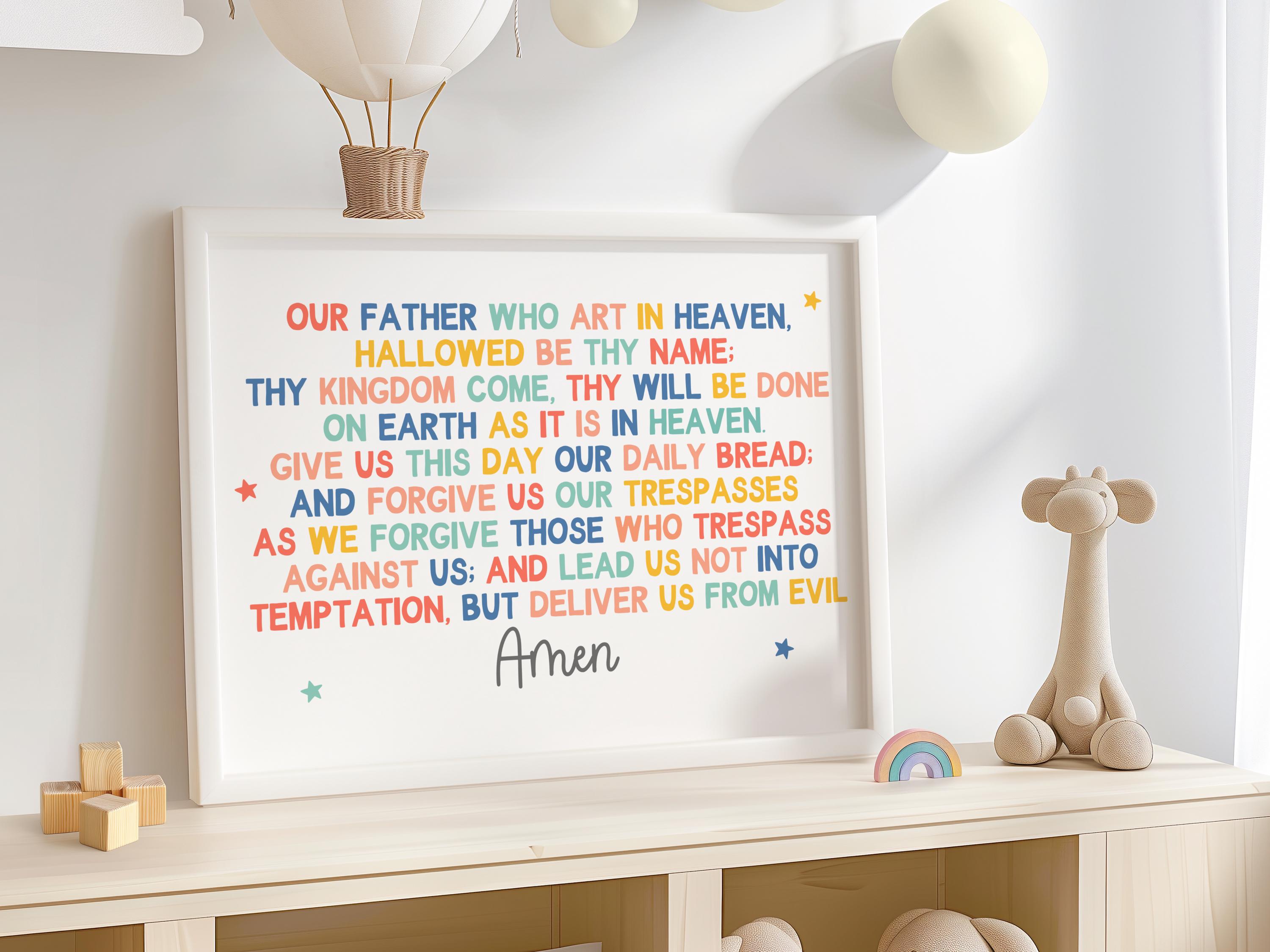 The Lords Prayer Kids Printable Poster Christian Classroom Decor ...