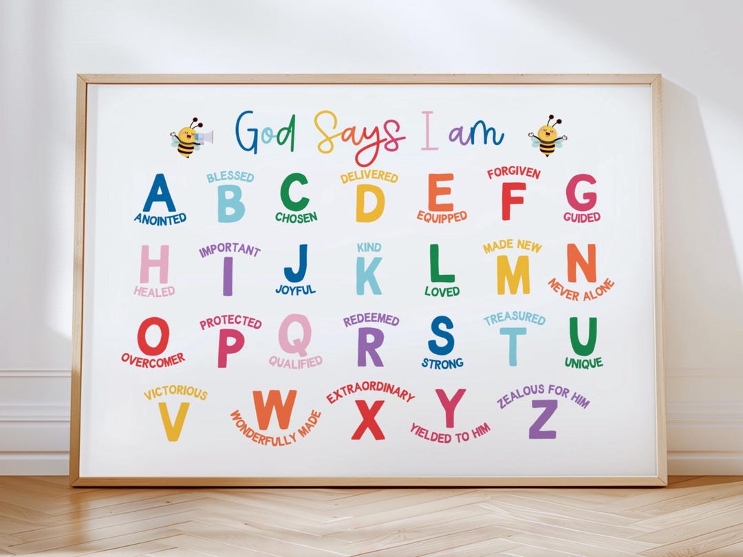 God Says I Am Affirmation for Kids Christian Alphabet Affirmation Bible ...