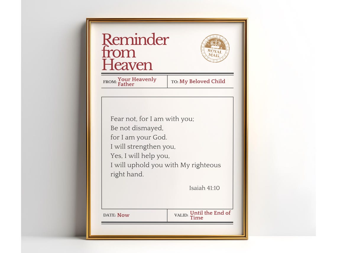 Isaiah 41 10 Poster Trendy Christian Wall Art Cool Christian Print ...