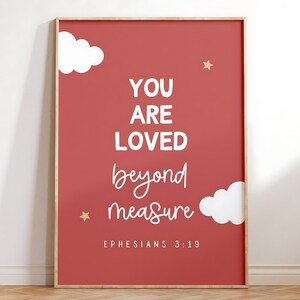 Set of 6 Colorful Children Bible Verse Wall Art Christian Playroom ...