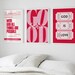 3 Red Pink Girly Christian Wall Art God is Good All the Time Print With ...
